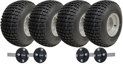 18x9.50-8 Twin Axle ATV Quad Trailer Kit 4 Knobby Wheels AL-KO Hub ...