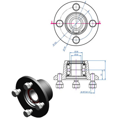 18x9.50-8 Twin Axle ATV Quad Trailer Kit 4 Knobby Wheels AL-KO Hub ...