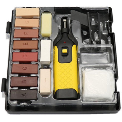 19 Pcs Laminate Floor Repair Kit Furniture Vinyl Floor Wax Heating Gun ...