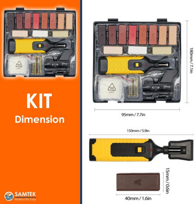 19 Pcs Laminate Floor Repair Kit Furniture Vinyl Floor Wax Heating Gun ...
