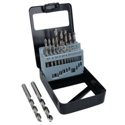 19 Piece HSS-G Metric Drill Bit Set Split Point Drills Metal Plastic ...