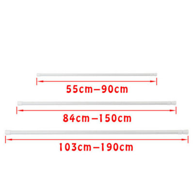 190CM Spring Loaded Curtain Rail Extendable Voile Tension Pole