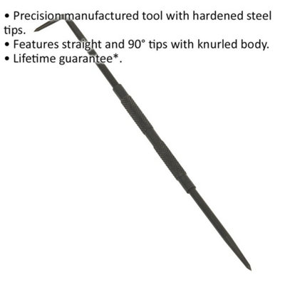 190mm Double Ended Engineers Scriber - Hardened Steel Tip - Knurled Handle