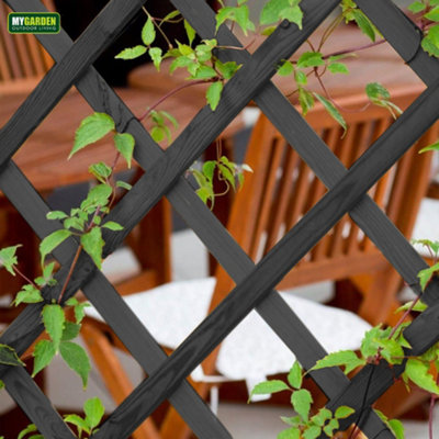 190x120cm Expanding Grey Wooden Trellis Climbing Plants Fence Panel ...