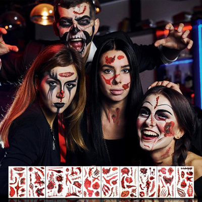 191PCS 10 Sheets Large Halloween Scary Decorations Window Stickers & 10 ...