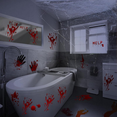191PCS 10 Sheets Large Halloween Scary Decorations Window Stickers & 10 ...