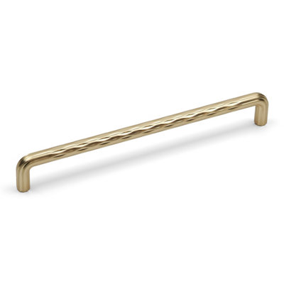 192mm Brass Gold Cupboard Handles Textured Grooved Knurled Bar Pull ...