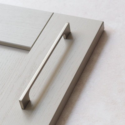 192mm Brushed Nickel Cabinet Handle Slim Square Kitchen Cupboard Door ...