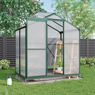 195cm H Outdoor Garden Polycarbonate Walk In Greenhouse with Sliding ...