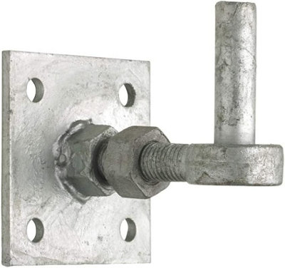 19mm Adjustable Gate Hook on 100mm (4" x 4") Plate - Stable/Field/Farm