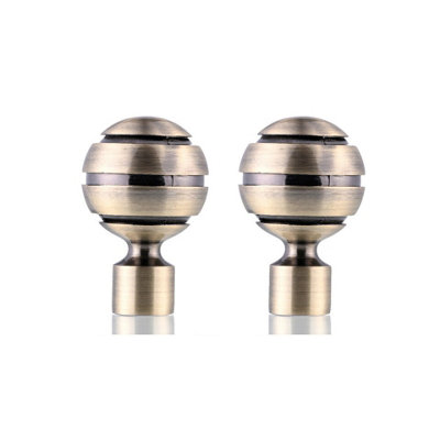19mm Curtain Pole Ends Finials Pack of 2 Adjustable Screws Available in ...