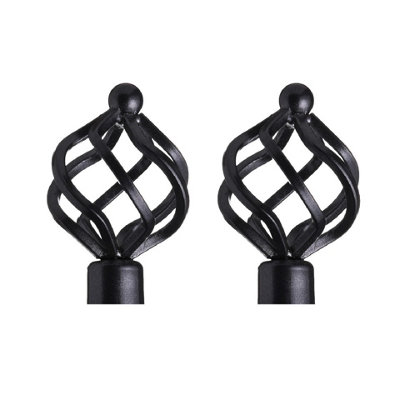 19mm Curtain Pole Ends Finials Pack of 2 Adjustable Screws Available in ...