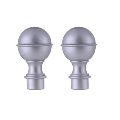 19mm Curtain Pole Ends Finials Pack of 2 Adjustable Screws Available in ...