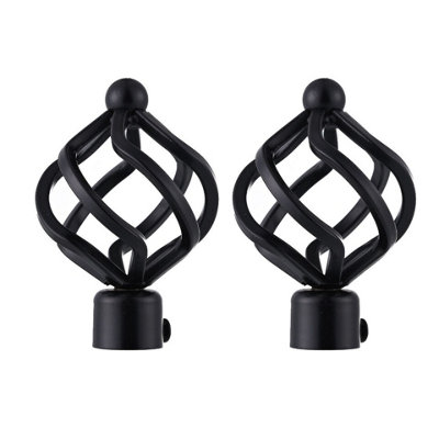 19mm Curtain Pole Ends Finials Pack of 2 Adjustable Screws Available in ...