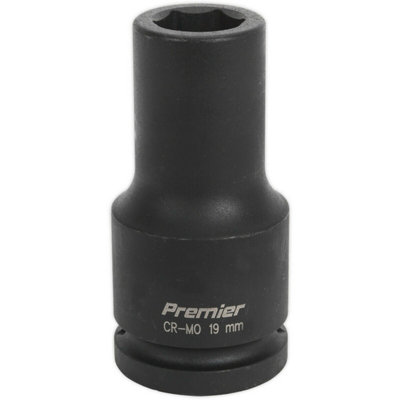 19mm Deep Impact Socket - 3/4 Inch Drive - Durable Chromoly Wrench Tool