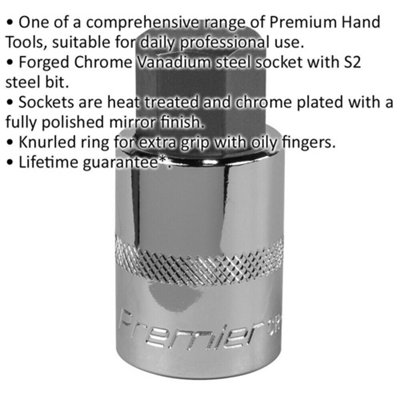 19mm Forged Hex Socket Bit - Durable Chrome Vanadium Wrench for 1/2" Drive