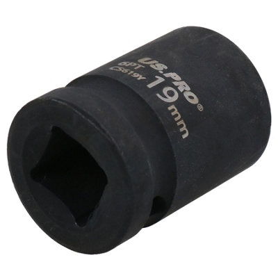 19mm Metric Shallow Impact Impacted European Style Socket 1/2" Drive 6 ...