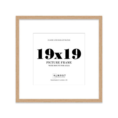 19x19" Oak Picture Frame - 19x19" Square Frame with 16x16" Mount for ...