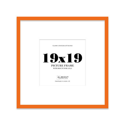 19x19" Orange Picture Frame - 19x19" Square Frame with 15x15" Mount for ...