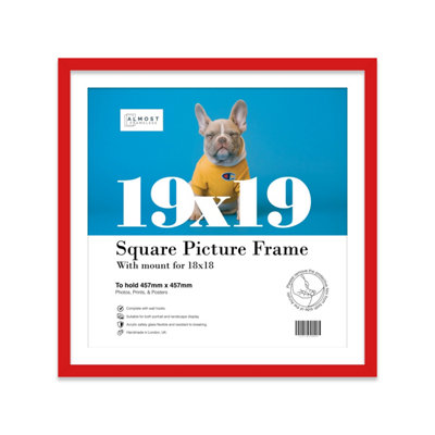 19x19" Red Picture Frame - 19x19" Square Frame with 18x18" Mount for ...