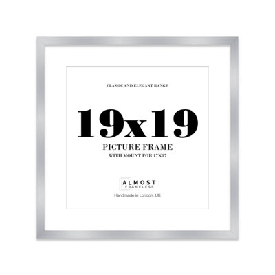 19x19" Silver Picture Frame - 19x19" Square Frame with 17x17" Mount for ...