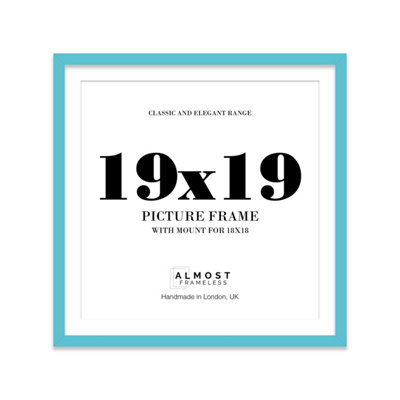 19x19" Turquoise Picture Frame - 19x19" Square Frame with 18x18" Mount ...