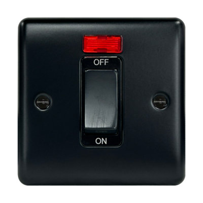 1G 45A DP Switch c/w Matt Black