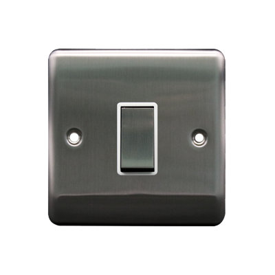 1G Intermediate 10AX Switch Brushed Chrome, White insert, 10