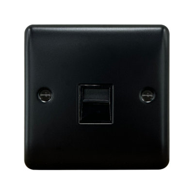1G Secondary Telephone Socket Matt Black