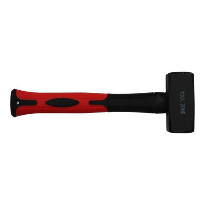 1kg Lump Club TPR Handle Fibreglass Hammer Double Face Sledge Hammer