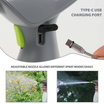 1L Garden Pressure Sprayer Battery Powered Plant Mister Spray Bottle ...