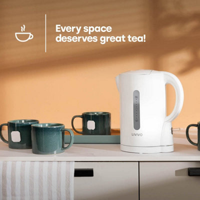 1L Travel Camping Electric Kettle - White