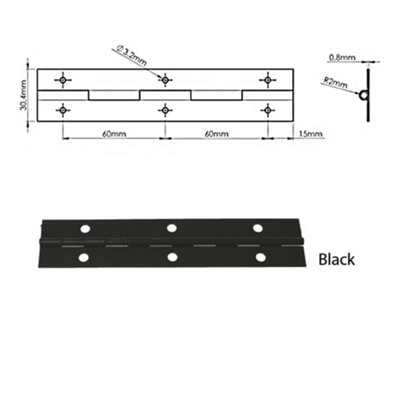 1M (1000mm) Continuous Steel Metal Piano Hinge Strap Multi Colours with ...