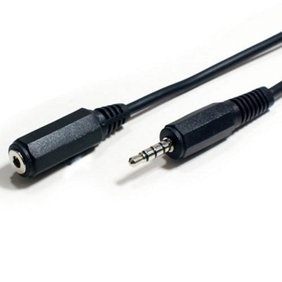 1m 3.5mm 4 Pole AUX Jack Plug to Female Socket Extension Cable iPhone ...