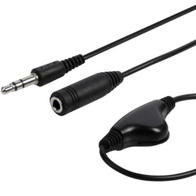 1m 3.5mm Headphone Extension Lead Volume Control In Line Plug To Jack ...