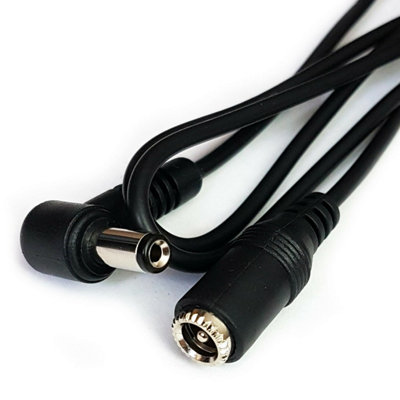 1m - 5.5mm x 2.1mm - Right Angled DC Power Extension Cable Lead Plug to ...