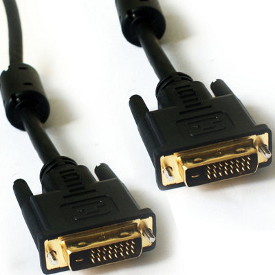 1m DVI D Male to Male Plug Cable Dual Link Monitor Video Lead Gold ...
