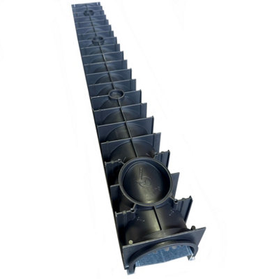 1m Length Drainage Black Channel with Galvanised Gravel Grate for ...