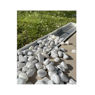 1m Length Drainage Light Grey Channel with Galvanised Gravel Grate for ...