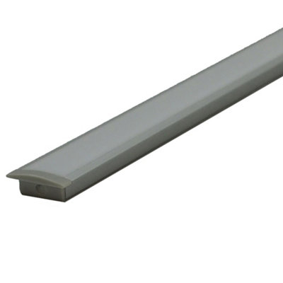 1M RECESSED ALUMINIUM LED PROFILE WITH OPAL DIFFUSER & END PIECES FOR ...