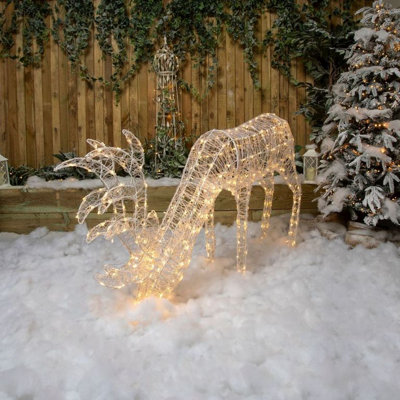 1M Soft Acrylic Light Up Christmas Reindeer Grazing Stag with 380 White ...