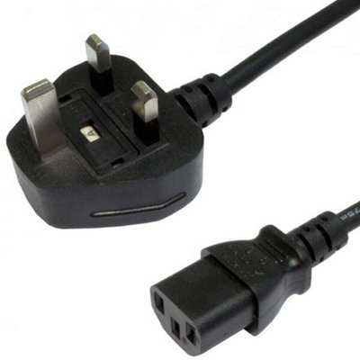 1m UK Plug to IEC Socket Mains 10A Power Cable PC Monitor Amp Kettle ...