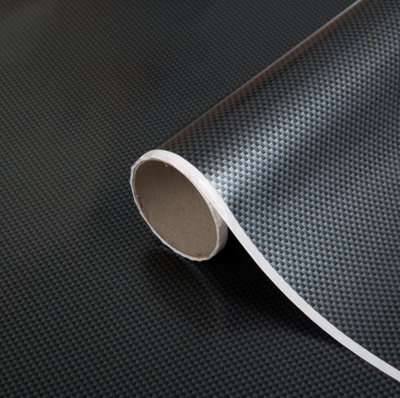 1m x 45cm Decrotive Black Carbon Sticky Back Plastic Vinyl Self ...
