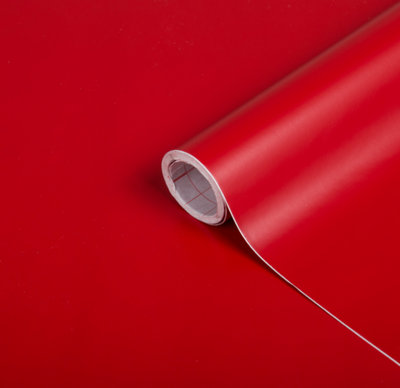 1m x 45cm Matt Dark Red/Pillow Box Self Adhesive Sticky Back Plastic ...