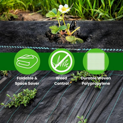 1m x 5m Heavy Duty Weed Membrane- Garden Membrane, Weed Control Fabric ...