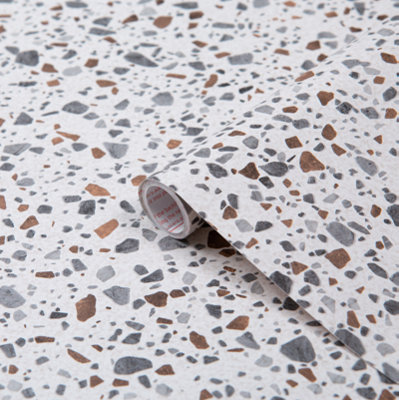 1M X 67.5CM D C FIX TERRAZZO MARBLE STONE GRANITE STICKY BACK PLASTIC ...