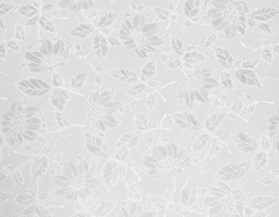 1M X 67.5CM WIDE FROSTED GLASS FLOWER PRIVACY SCREEN STICKY BACK ...