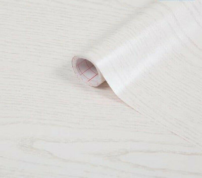 1M X 67cm WIDE WHITE WHITEWOOD WOODGRAIN STICKY BACK PLASTIC SELF ...