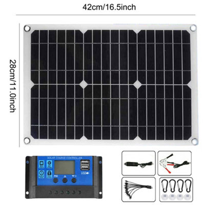 1pc 1000W Solar Panel Kit Controller 12V Battery Charger Dual USB ...