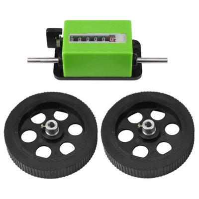 1PC MECHANICAL LENGTH COUNTER METER COUNTER ROLLING WHEEL GREEN